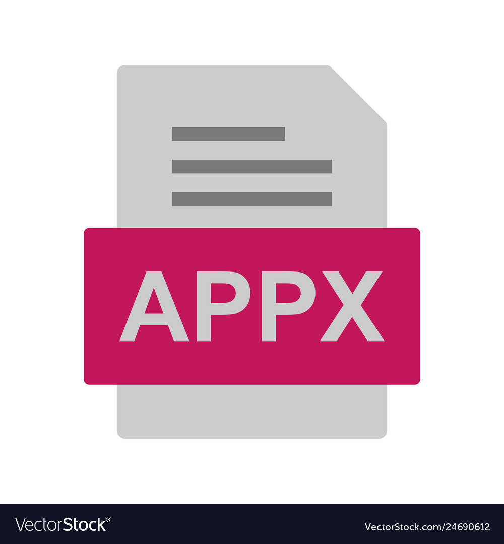 Appx file document icon Royalty Free Vector Image