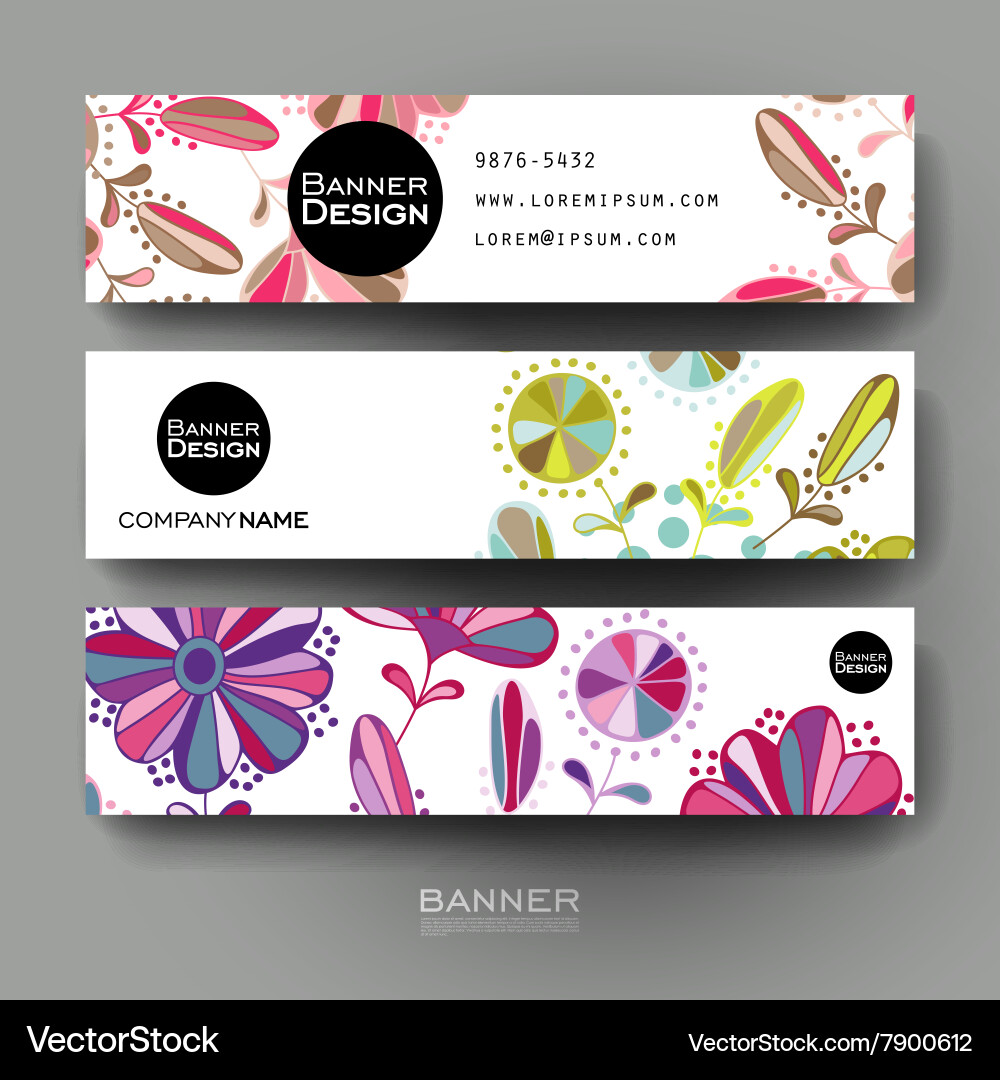 Beautiful banner template with floral Royalty Free Vector
