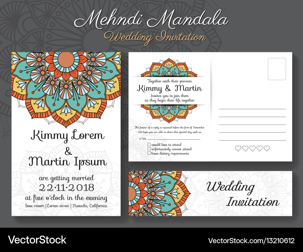 Classic vintage wedding invitation card design Vector Image