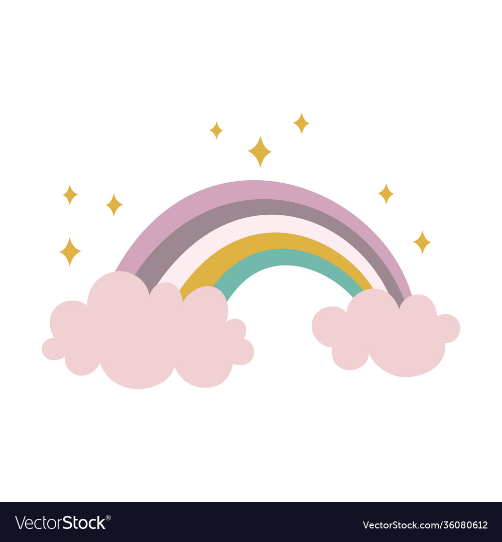 Cute scandinavian card with rainbow Royalty Free Vector Cute scandinavian card with rainbow Royalty Free Vector