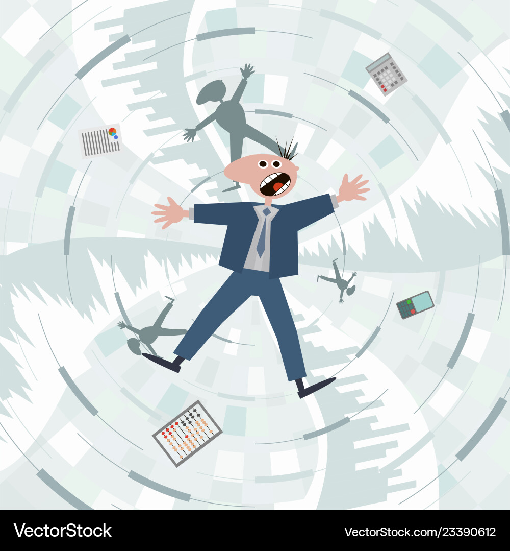 Financial crisis fall into the debt trap Vector Image