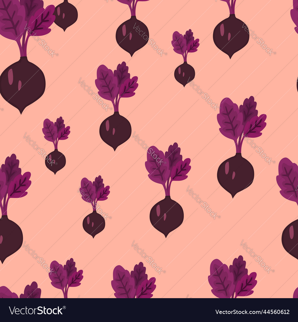 Hand drawn beet seamless pattern doodle beetroot Vector Image
