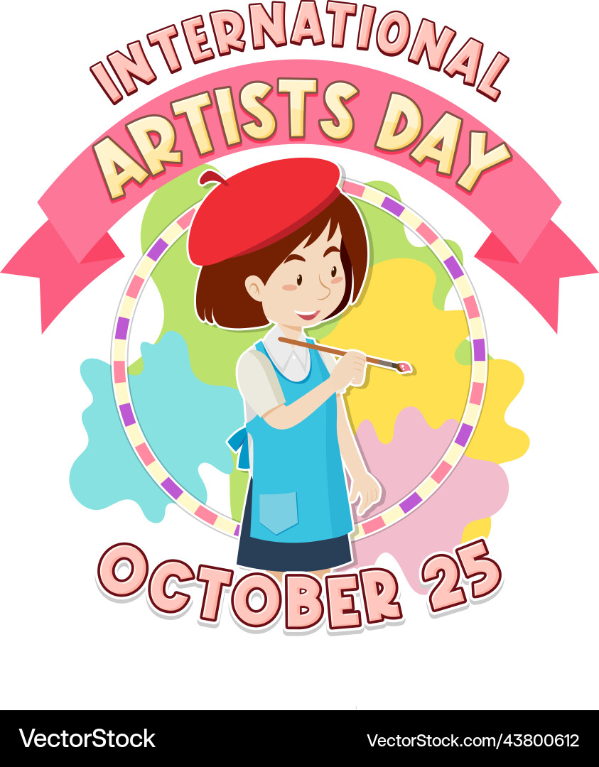 International artists day banner design Royalty Free Vector