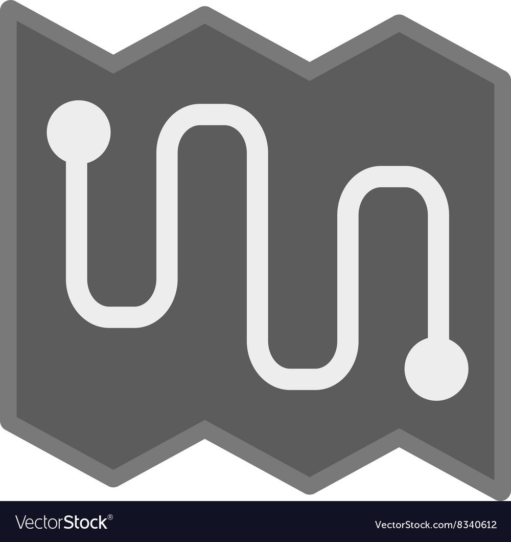 Route on map Royalty Free Vector Image - VectorStock