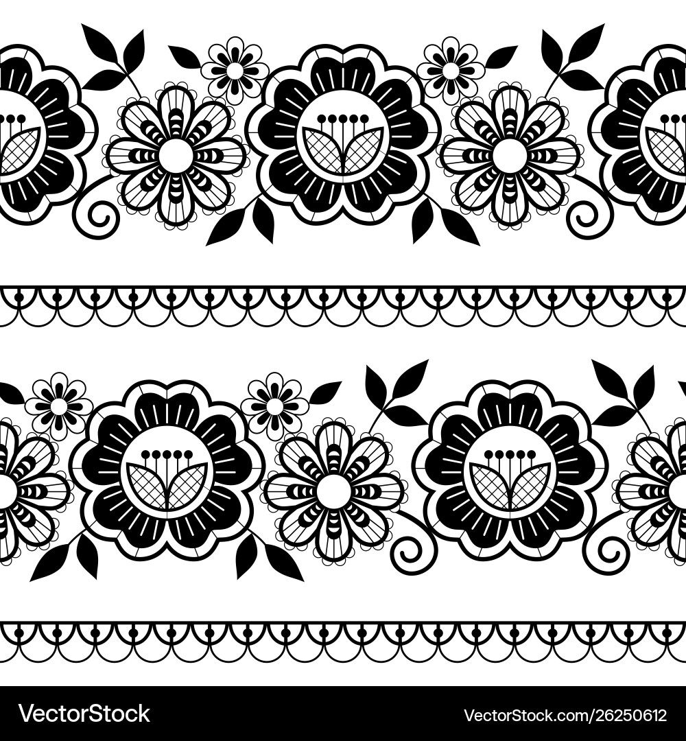 Seamless long lace pattern ornamental design Vector Image
