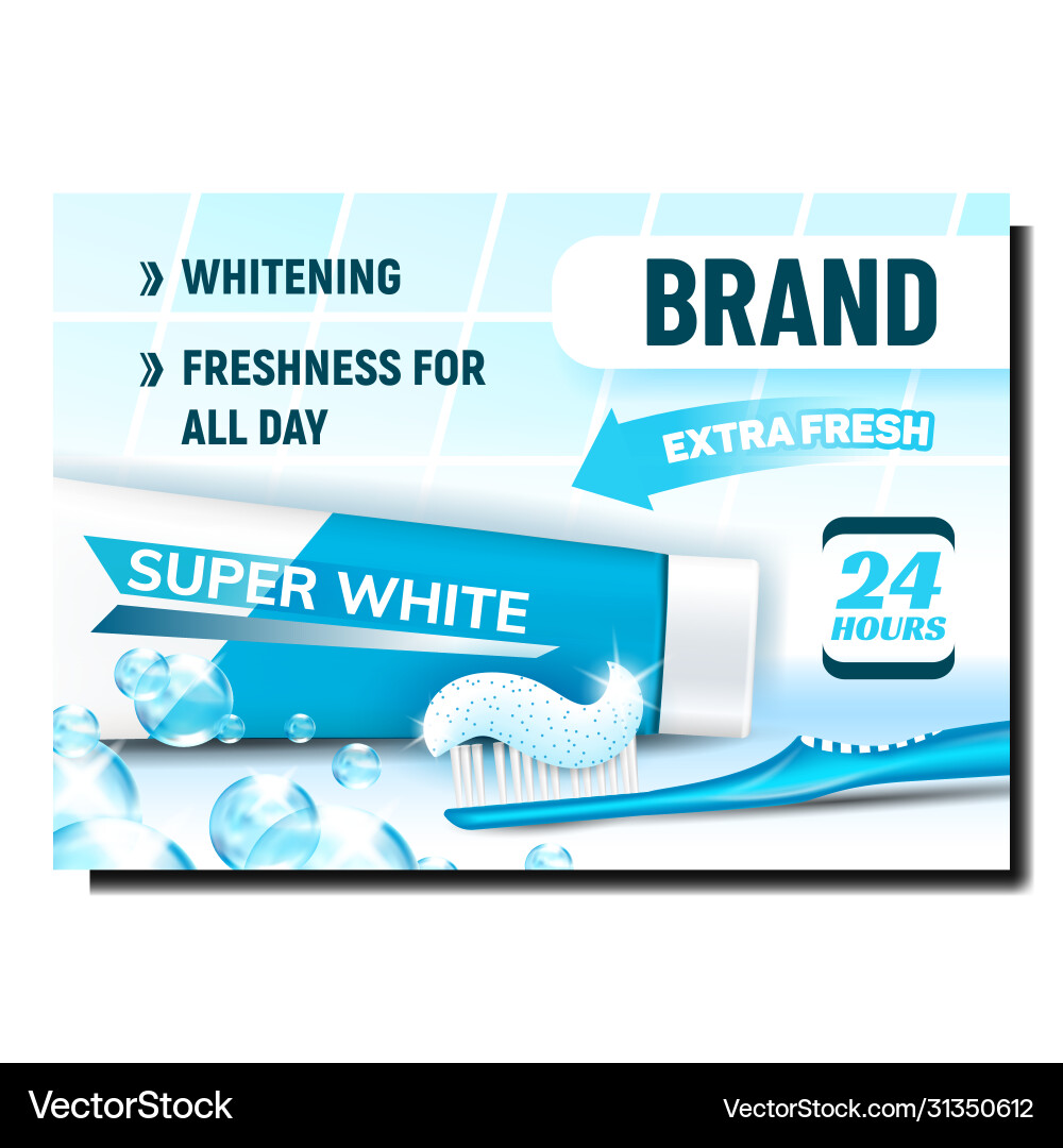Toothpaste oral hygiene product banner Royalty Free Vector