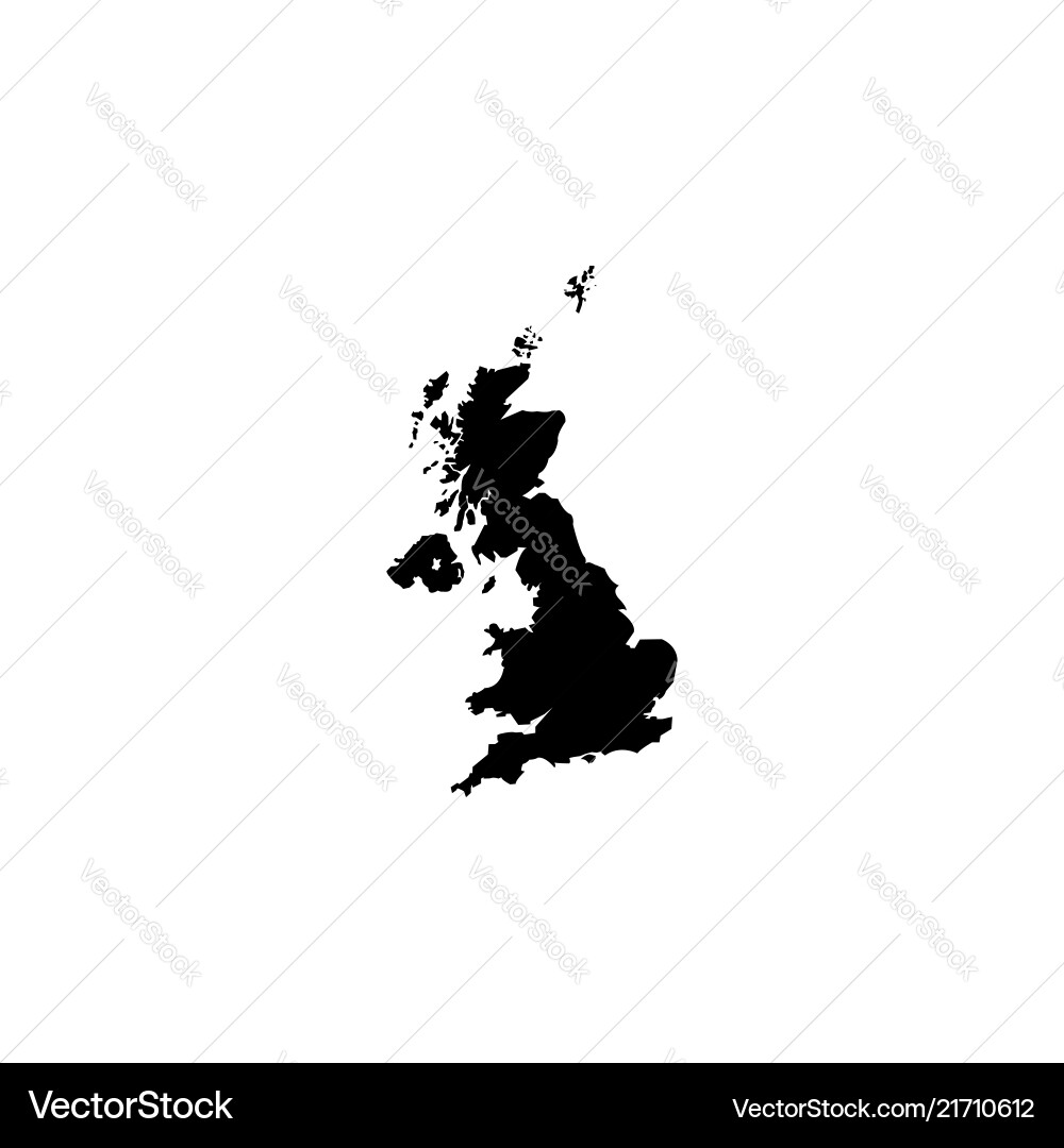 United kingdom map black on white background Vector Image