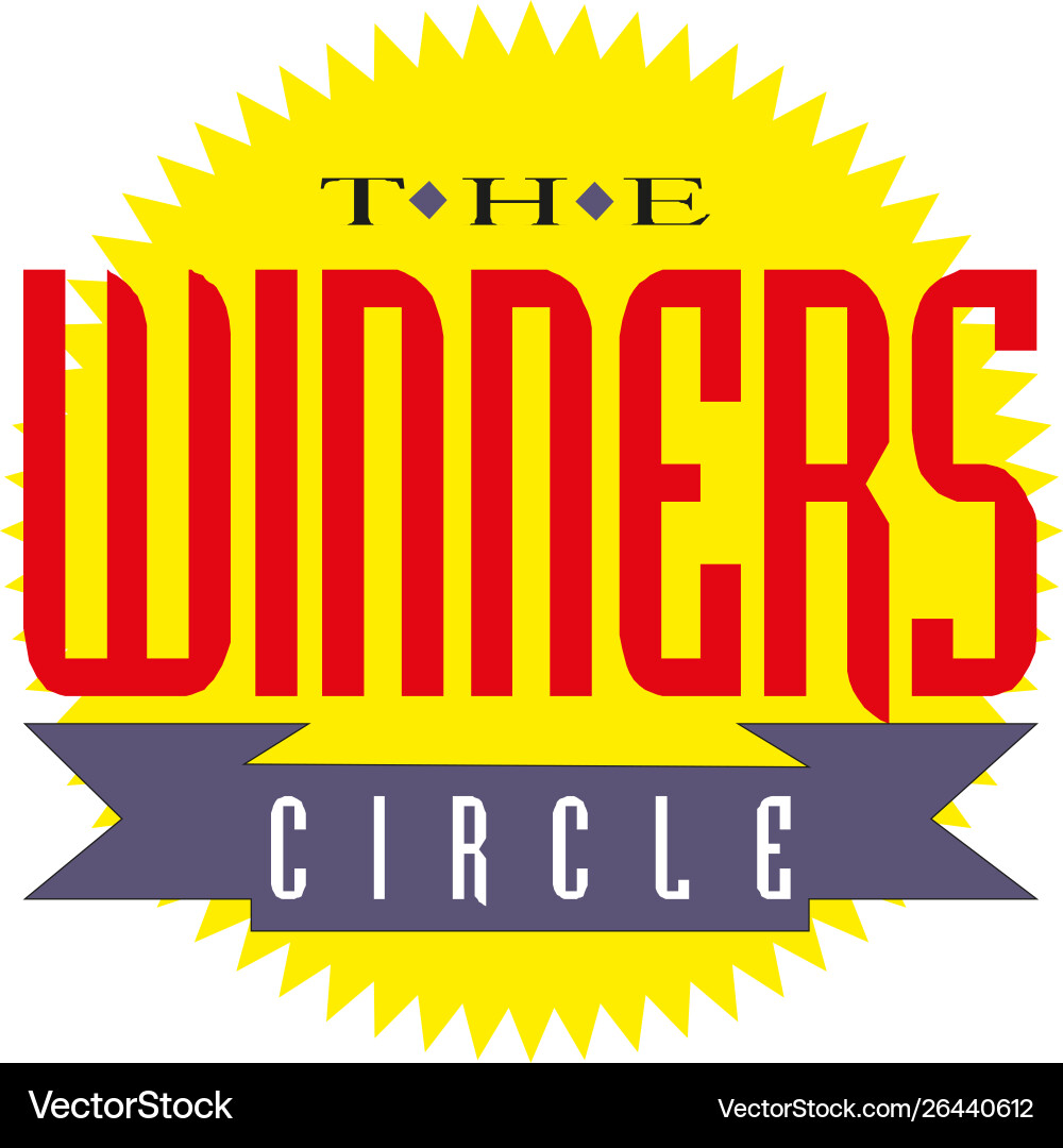 Yellow label with red letters in word winners Vector Image