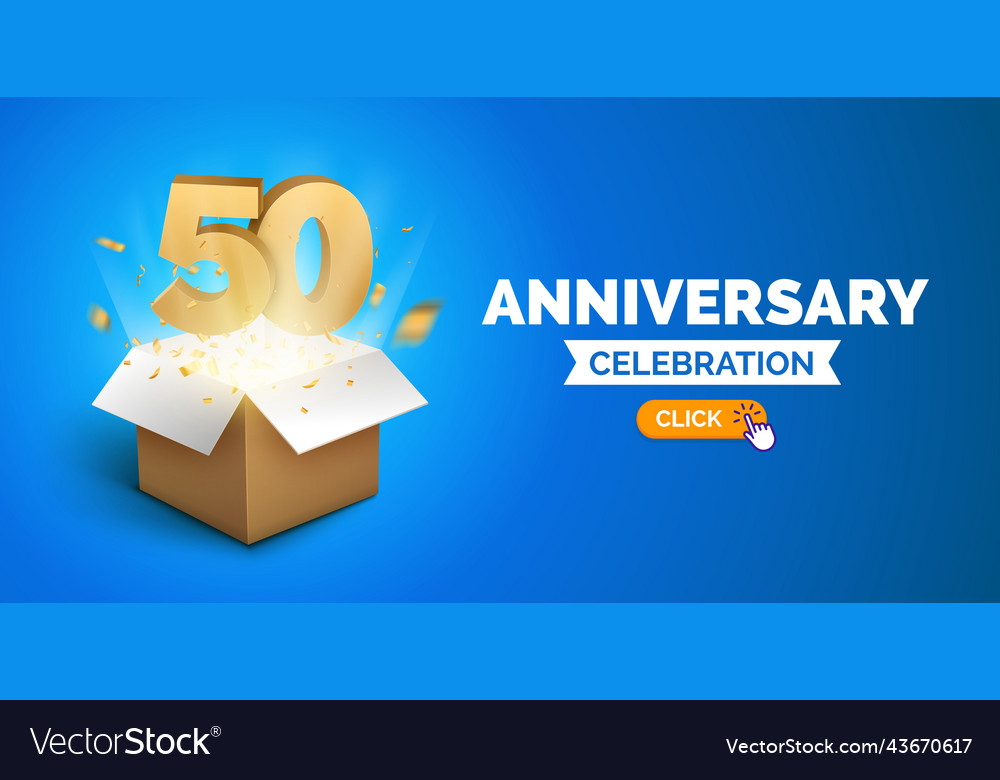 Anniversary birthday 50 years golden background Vector Image Anniversary birthday 50 years golden background Vector Image