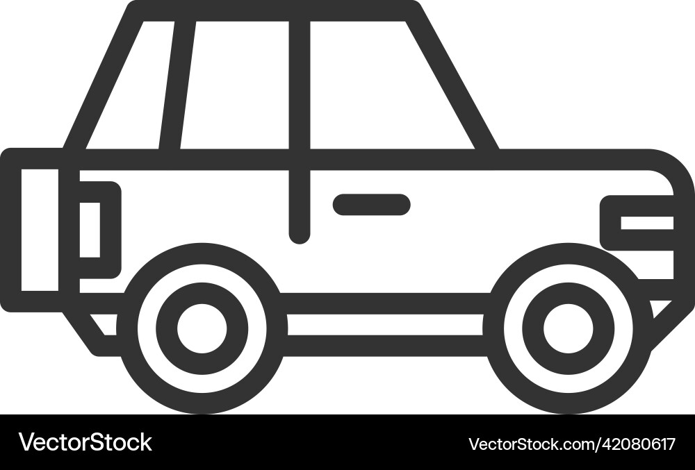 Car black line icon driving auto symbol Royalty Free Vector