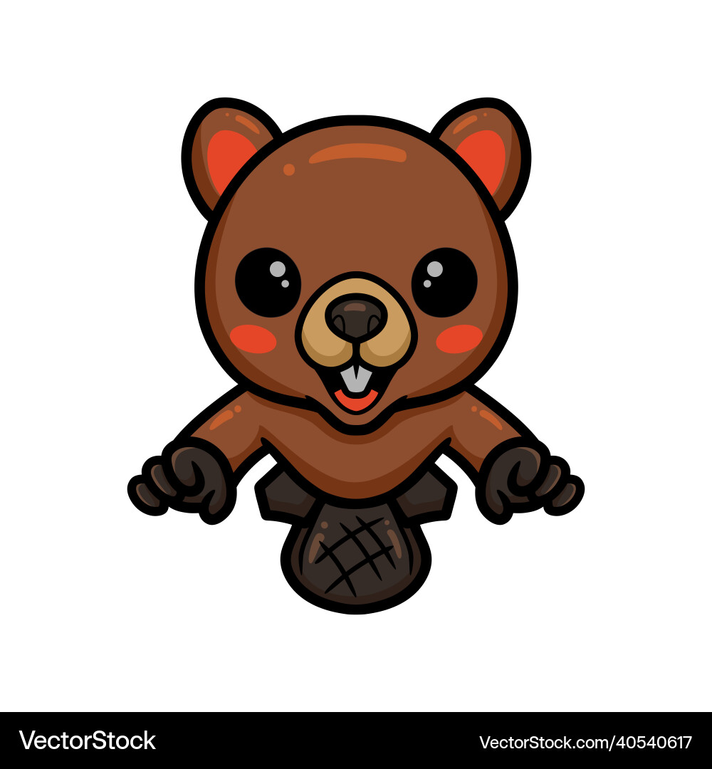 Cute little beaver cartoon jumping Royalty Free Vector Image