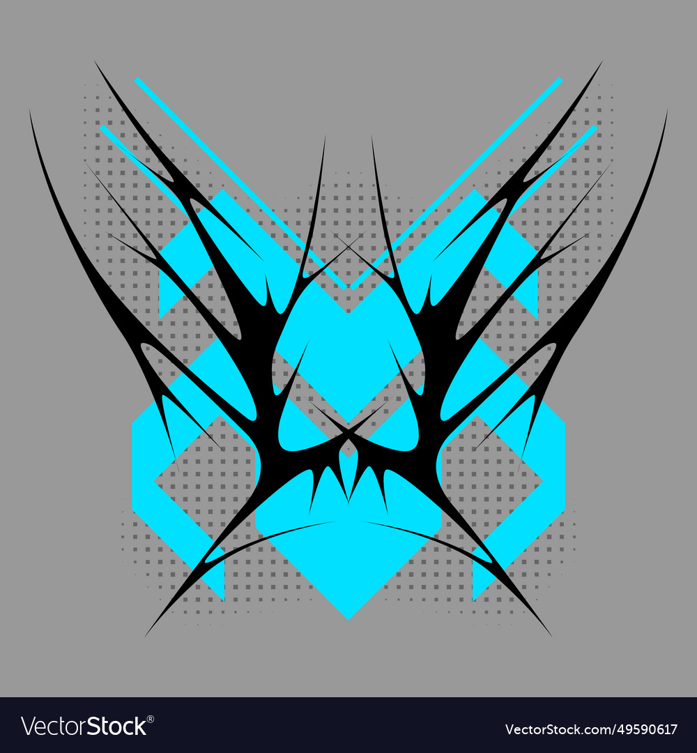Cyber sigilism poster neo tribal gothic style Vector Image