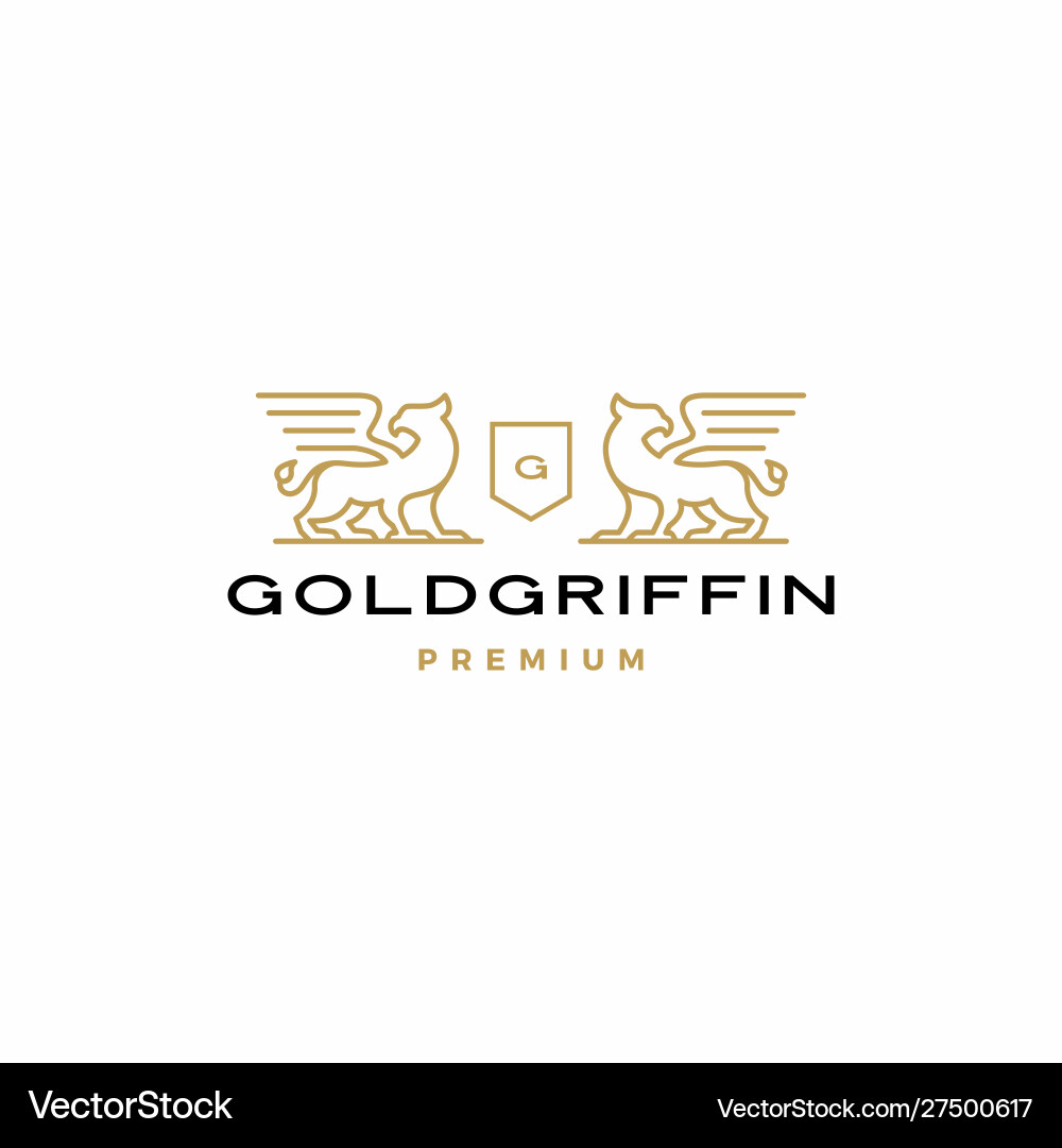 Griffin coat arms logo icon Royalty Free Vector Image