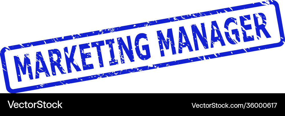 Marketing manager watermark with grunged surface Vector Image