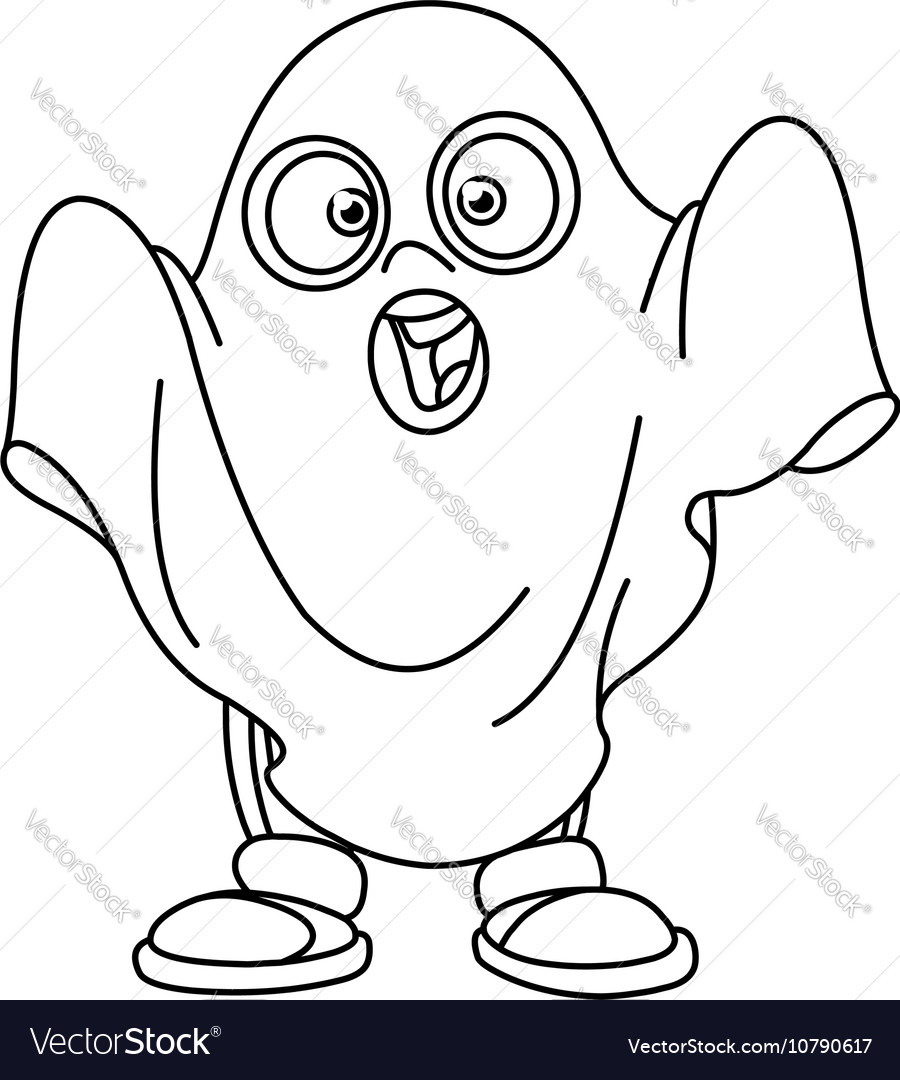 Outlined ghost kid Royalty Free Vector Image - VectorStock
