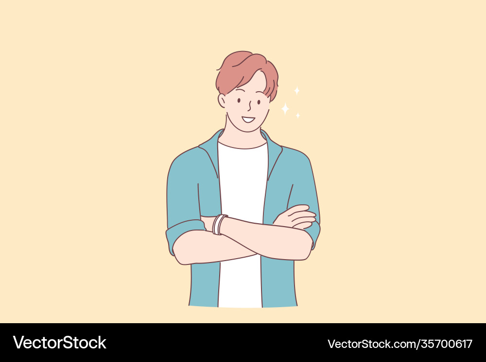Positive person and emotion concept Royalty Free Vector