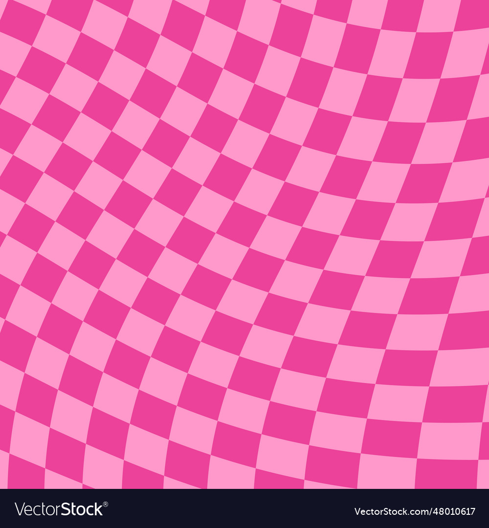 Retro groovy wavy psychedelic checkerboard Vector Image