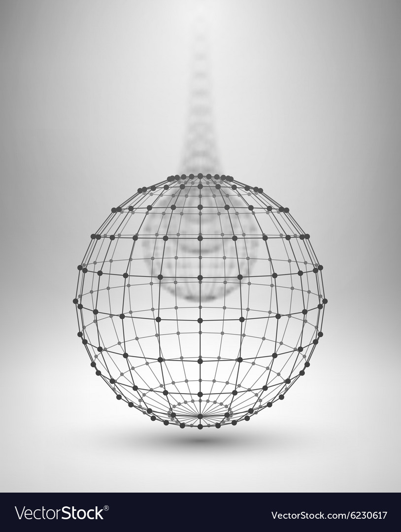 Wireframe globe sphere with connected lines Vector Image
