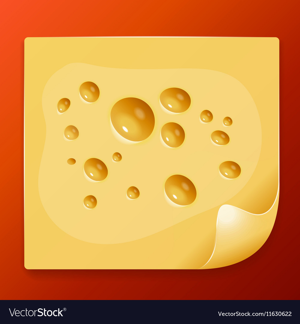 Appetizing slice cheese image Royalty Free Vector Image