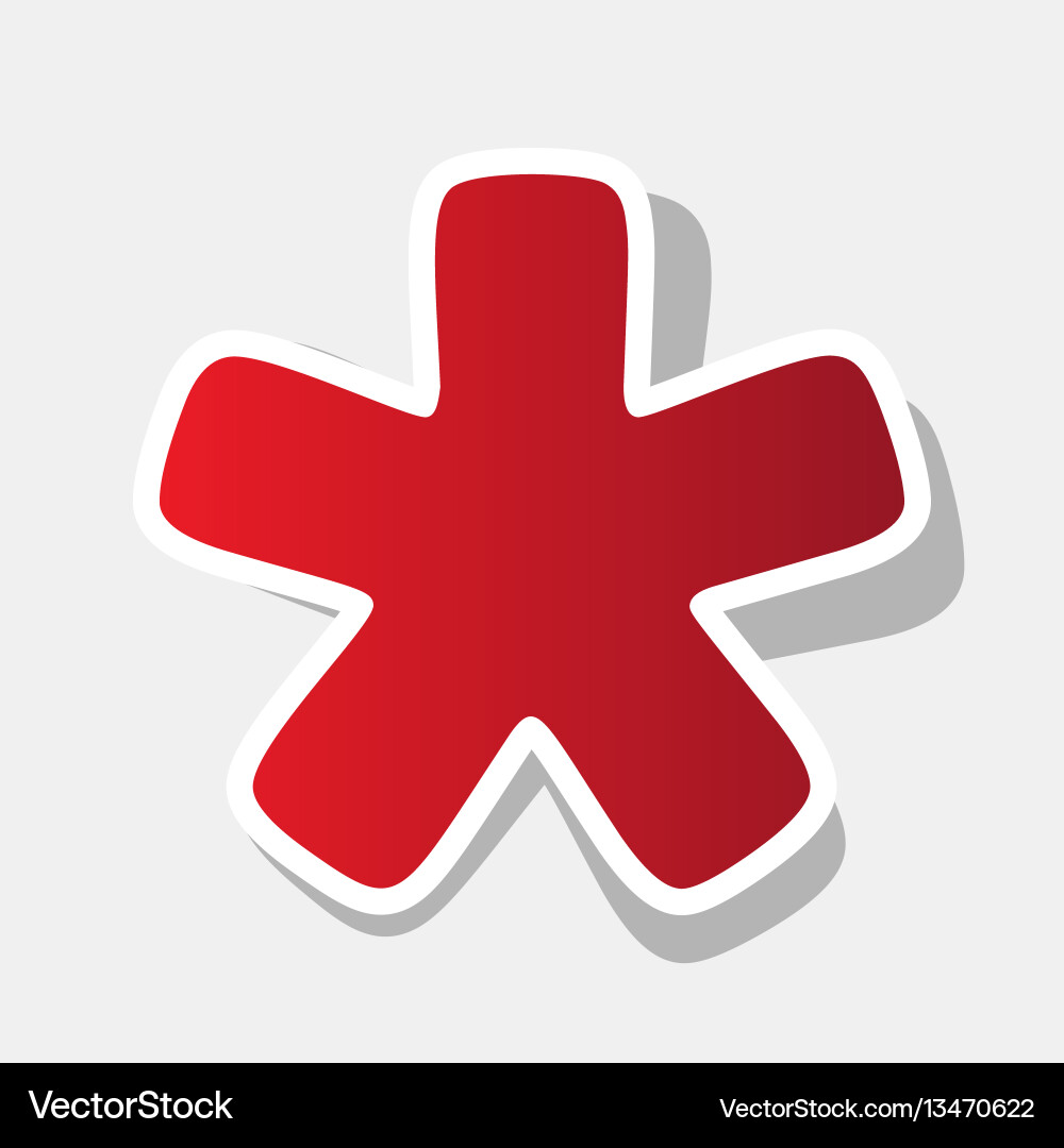 Asterisk star sign new year reddish icon Vector Image