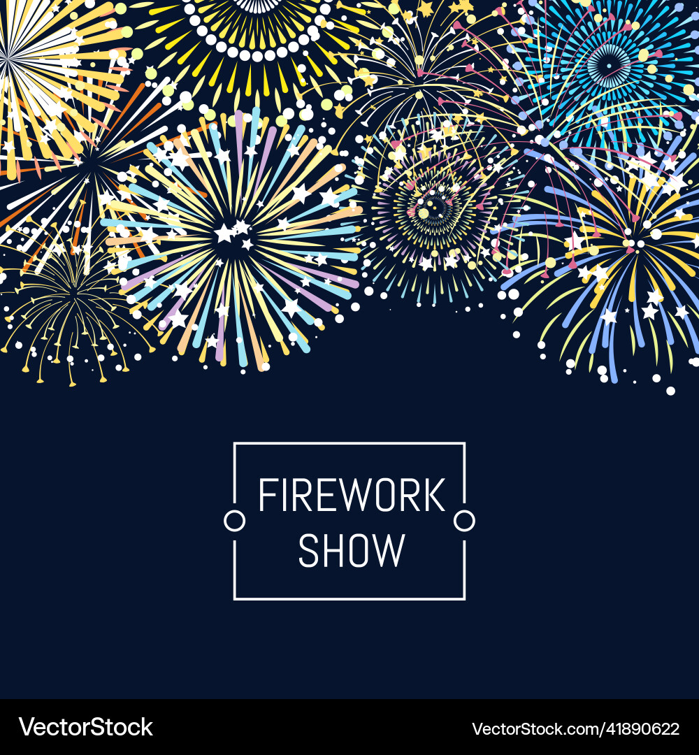 Banner or poster fireworks background with place Vector Image