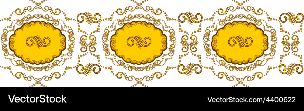 Beautiful border with golden vignettes Royalty Free Vector