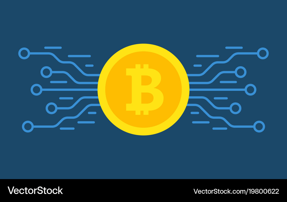 Bitcoin digital currency digital money concept Vector Image