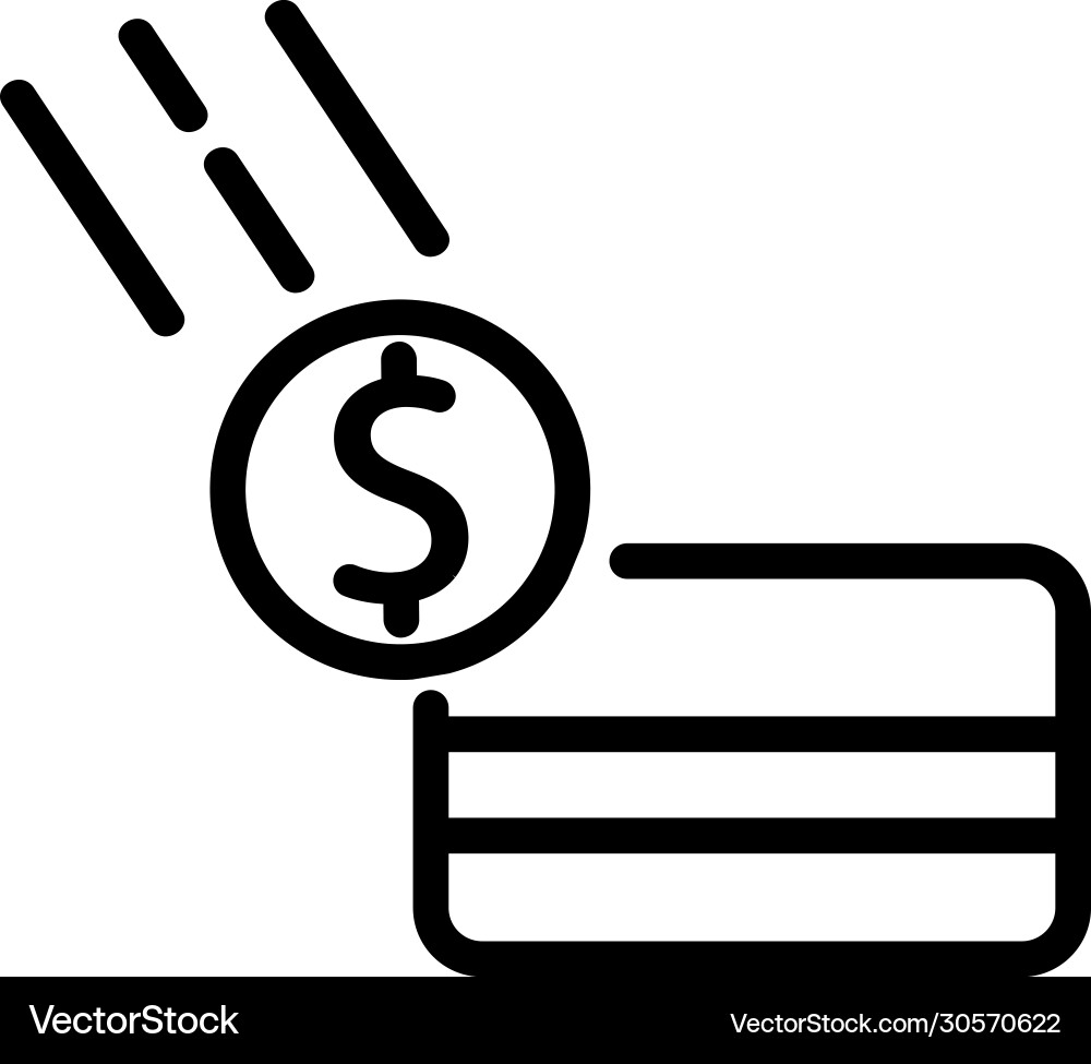 Card money transfer icon outline Royalty Free Vector Image