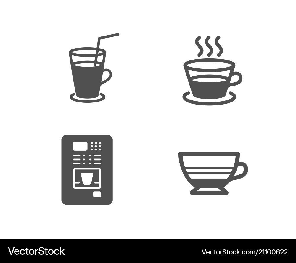 Coffee cup cocktail and vending icons Royalty Free Vector