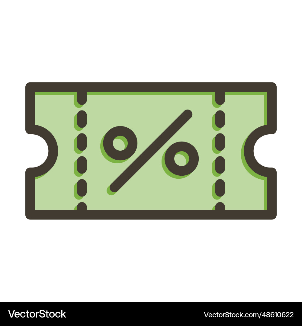 Coupon thick line filled colors for personal Vector Image