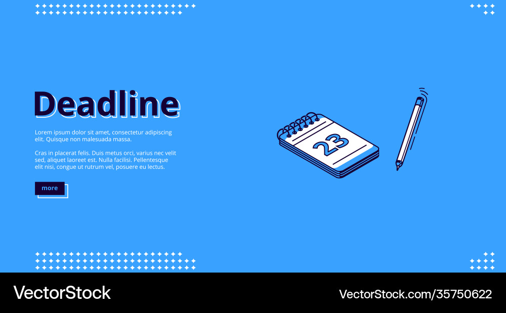 Deadline time management isometric landing page Vector Image
