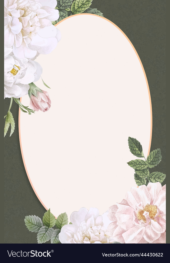 Floral design blank space frame Royalty Free Vector Image