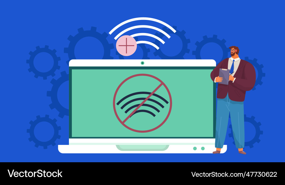 Free wifi icon no connection sign with wave Vector Image