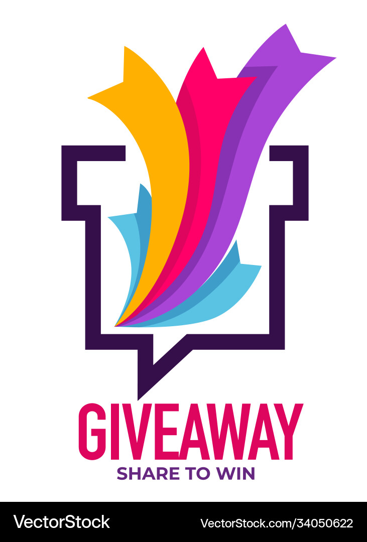 Giveaway share to win reward for activity Vector Image