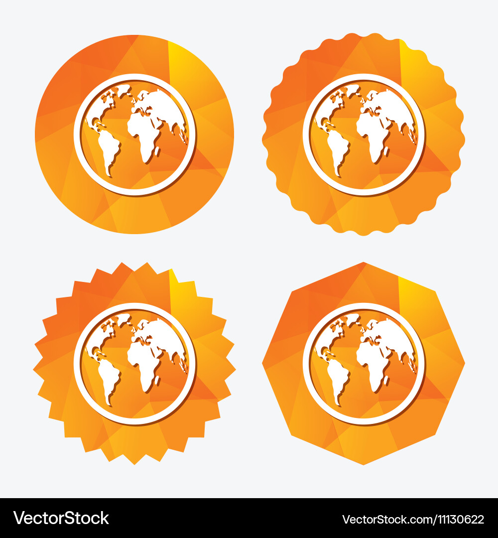 Globe sign icon world map geography symbol Vector Image