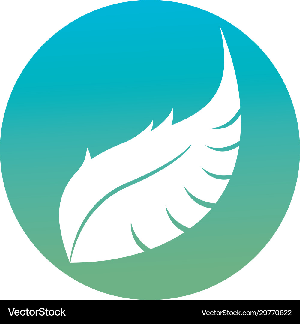 Isolated feather plume silhouette block style icon