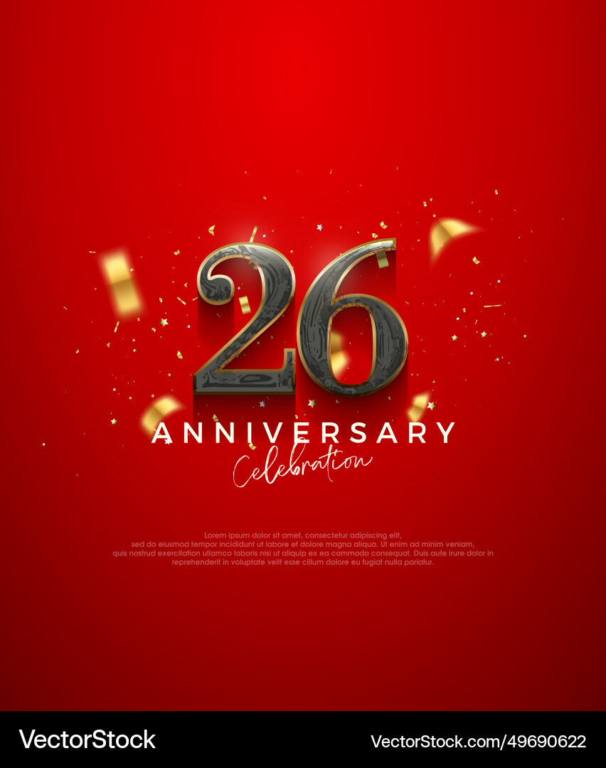Premium design for the 26th anniversary Royalty Free Vector