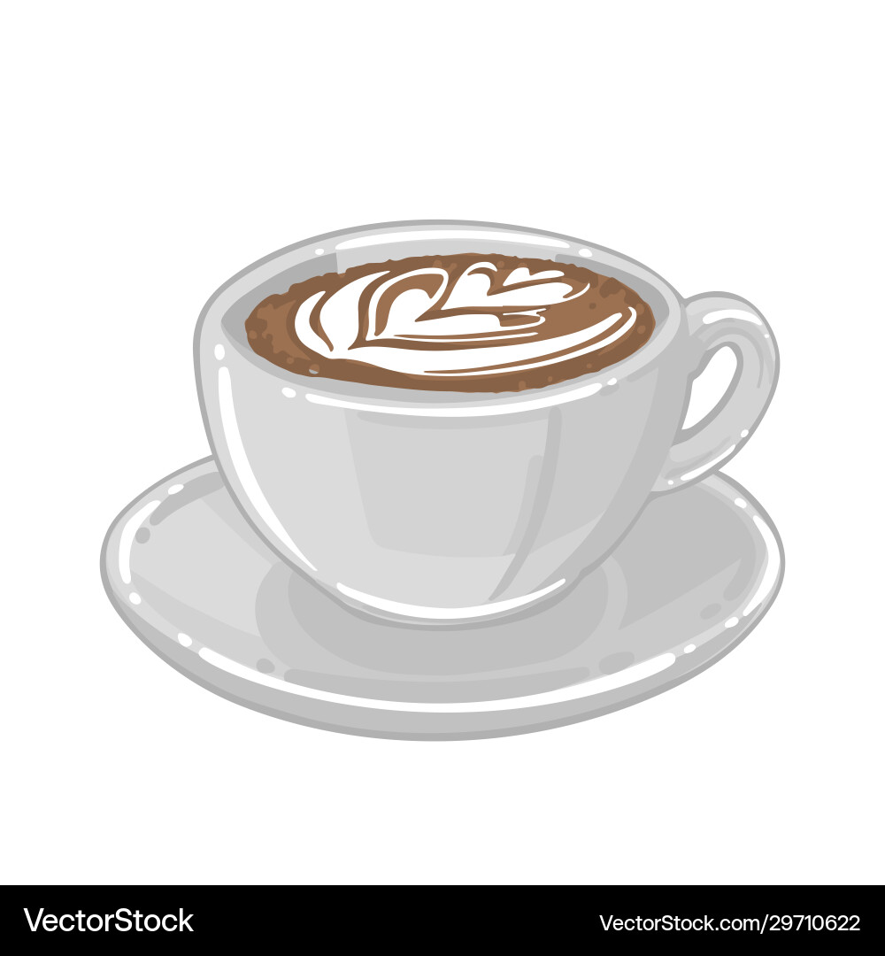 Round cup coffee cacao or hot chocolate Royalty Free Vector