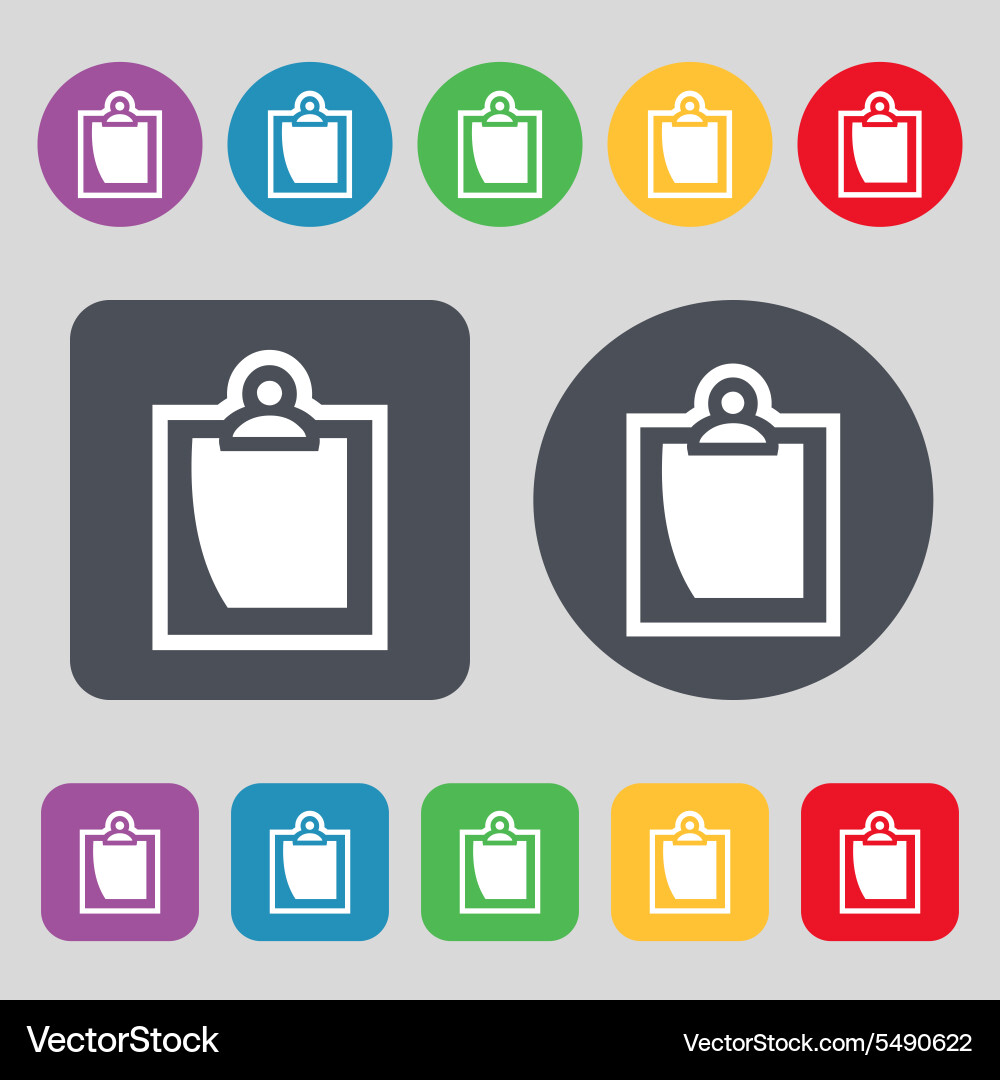 Sheet paper icon sign a set 12 colored Royalty Free Vector