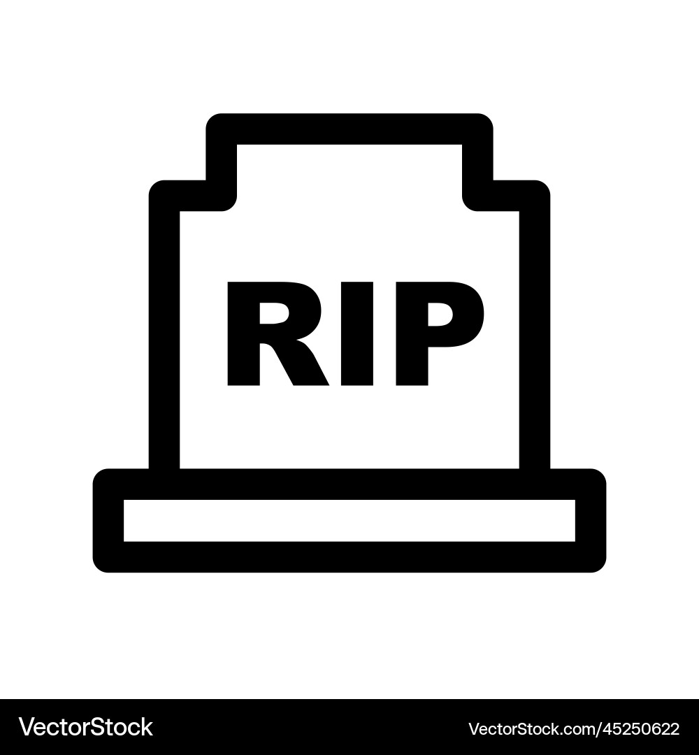 Simple grave icon or tomb or rip Royalty Free Vector Image