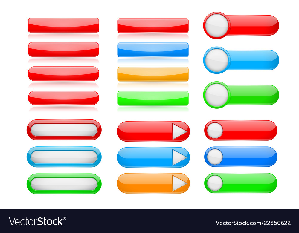 Web buttons user interface elements set Royalty Free Vector