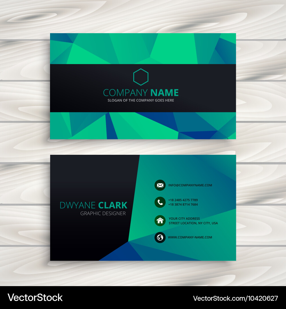 Abstract shapes business card template Royalty Free Vector
