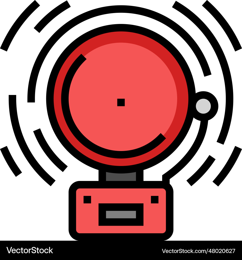 Alarm bell alert color icon Royalty Free Vector Image