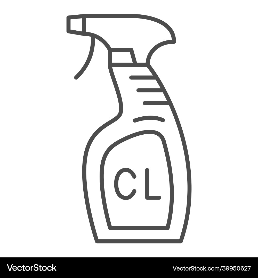 Cleaning spray cl in bottle pulverizer thin line Vector Image
