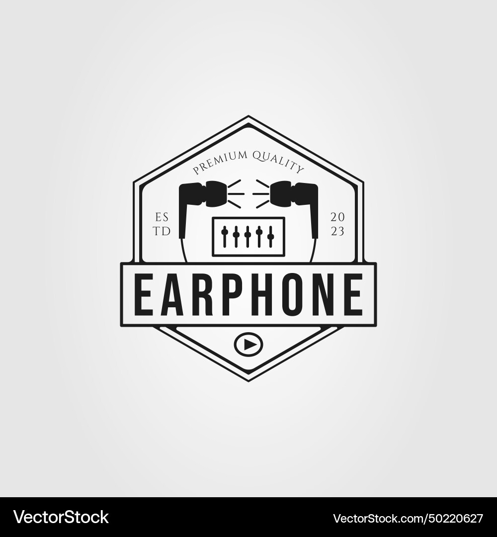 Earphone headphone or headset for phone logo Vector Image