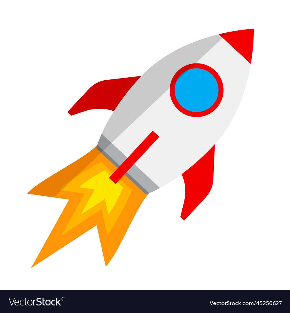 Fired rocket icon or flame and missile Royalty Free Vector