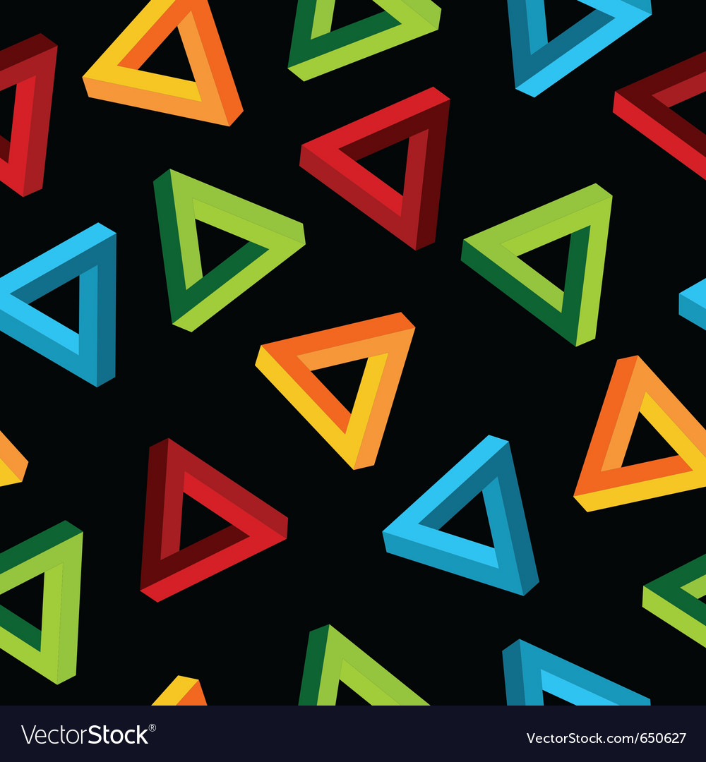 Impossible triangle pattern Royalty Free Vector Image