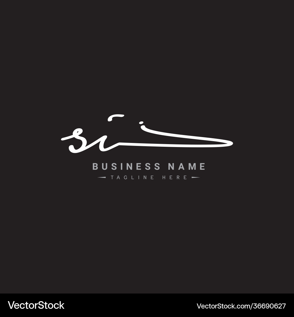 Initial letter si logo - handwritten signature Vector Image