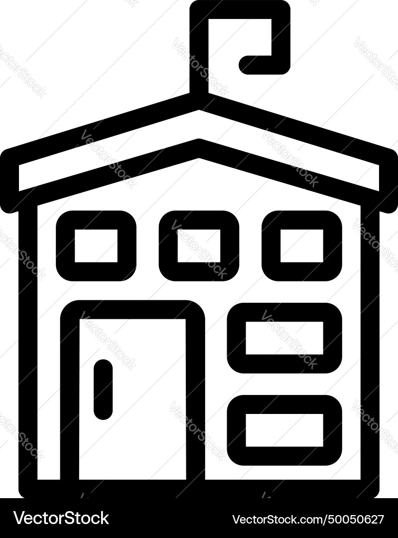 Kid school building icon outline area Royalty Free Vector