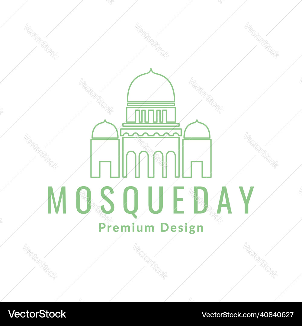 Line dome mosque group logo design graphic symbol Vector Image